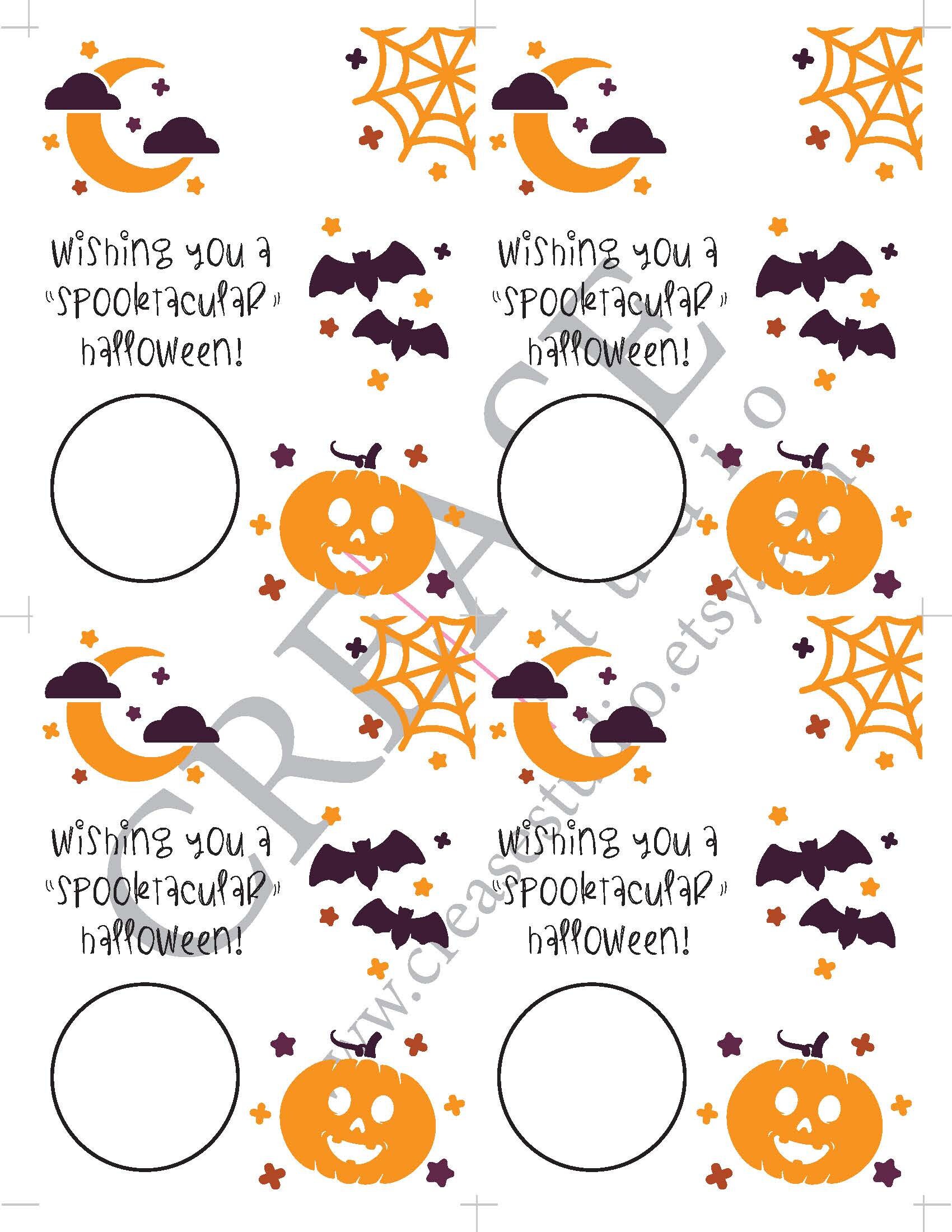 Halloween Play Doh Gift Card Printable Pumpkin Bats Spider | Etsy