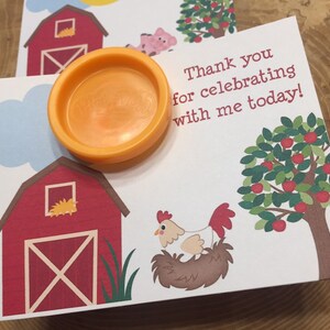 Farm Play Doh Gift Card Printable, Birthday Party Favor, Thank You ...