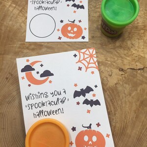 Halloween Play Doh Gift Card Printable, Pumpkin, Bats, Spider Web, Moon ...