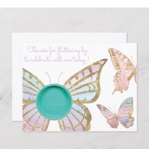 Butterfly Play Doh Gift Card Printable, Birthday Party Favor, Thank You ...