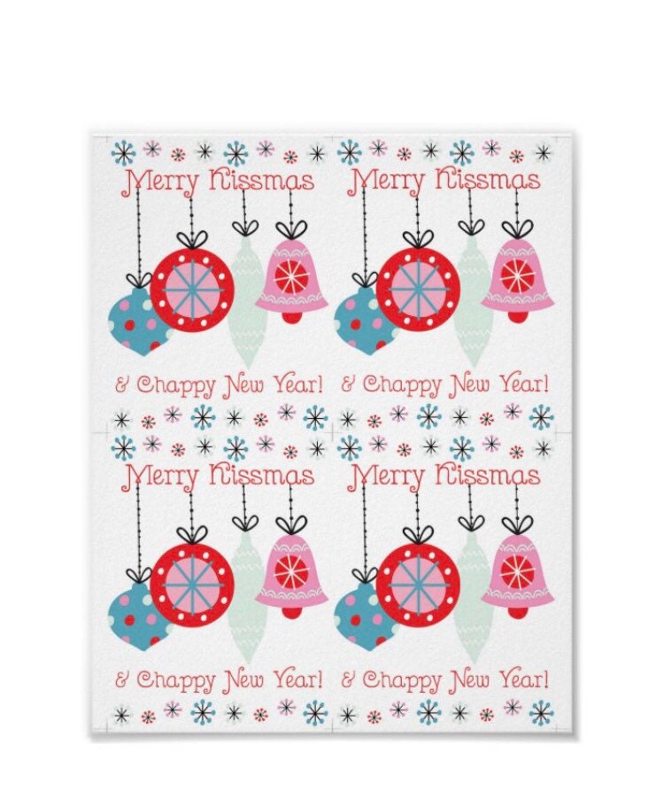 Merry Kissmas & Chappy New Year Printable Cards for EOS Lip | Etsy