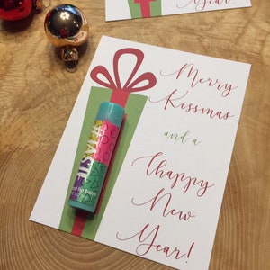 Merry Kissmas and Chappy New Year, Lip Balm Tubes, Printable, Gift ...