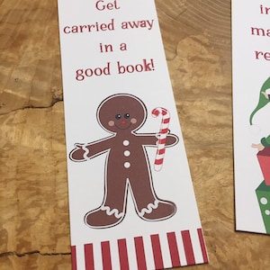 Christmas Bookmarks, Elf, Santa, Reindeer, Gingerbread Man, Snowman ...