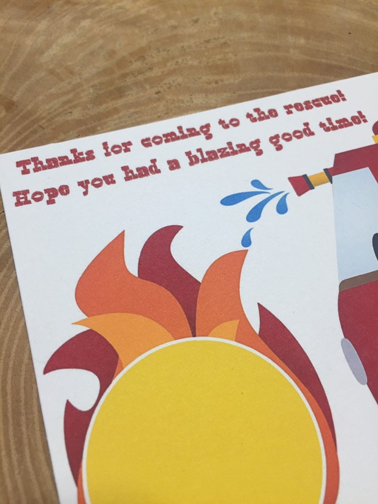 Firefighter play doh gift card printable birthday party | Etsy