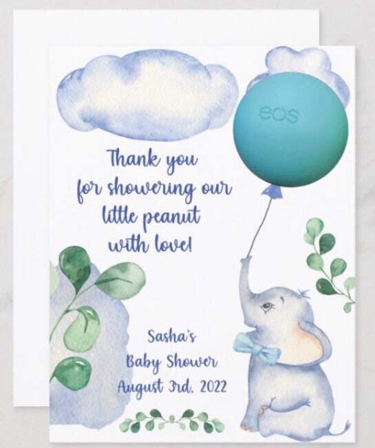 thank you for showering our little peanut green elephant tie Elephant ...