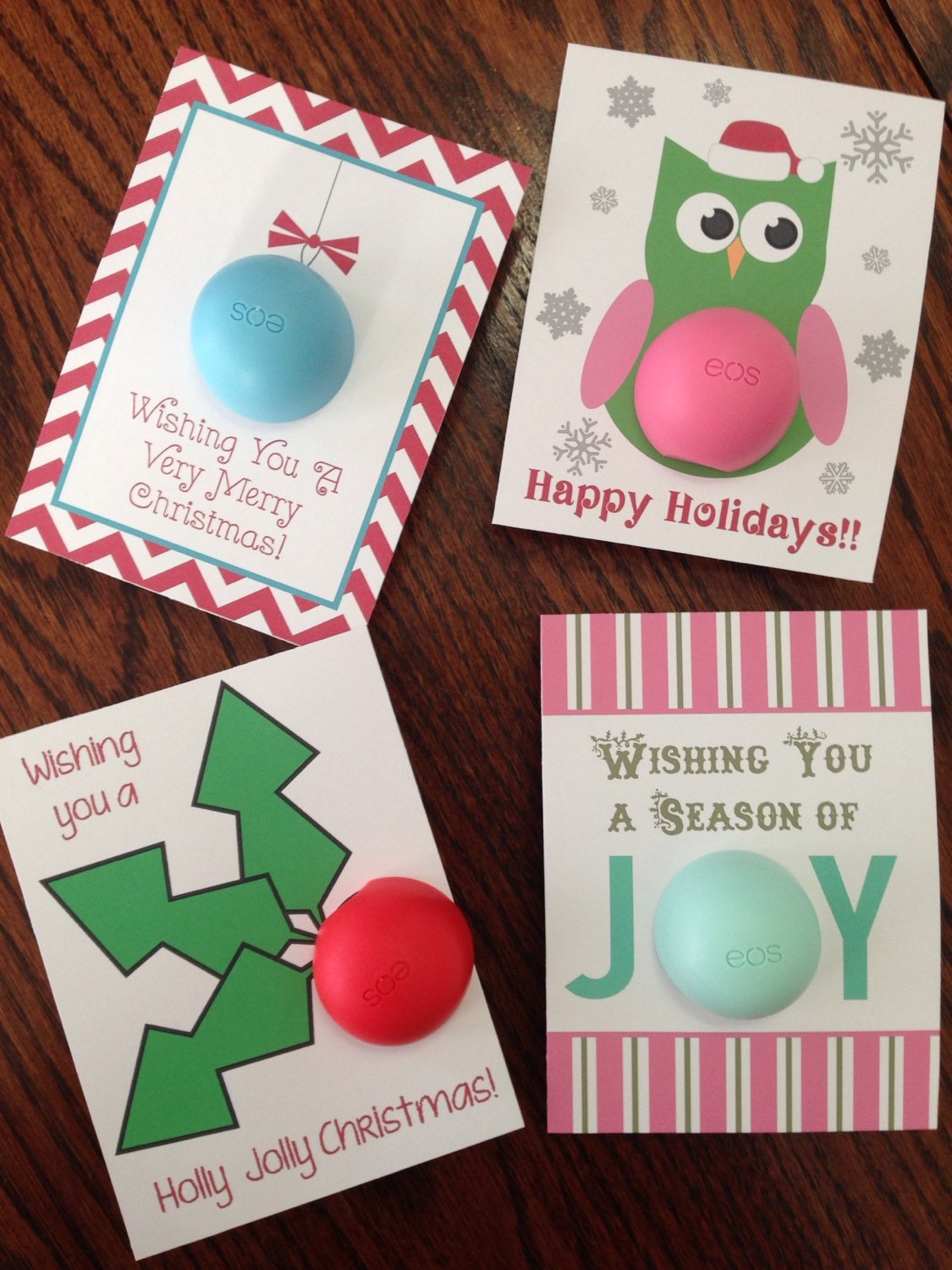Holiday Christmas Cards/gift Tags for EOS Lip Balm - Etsy