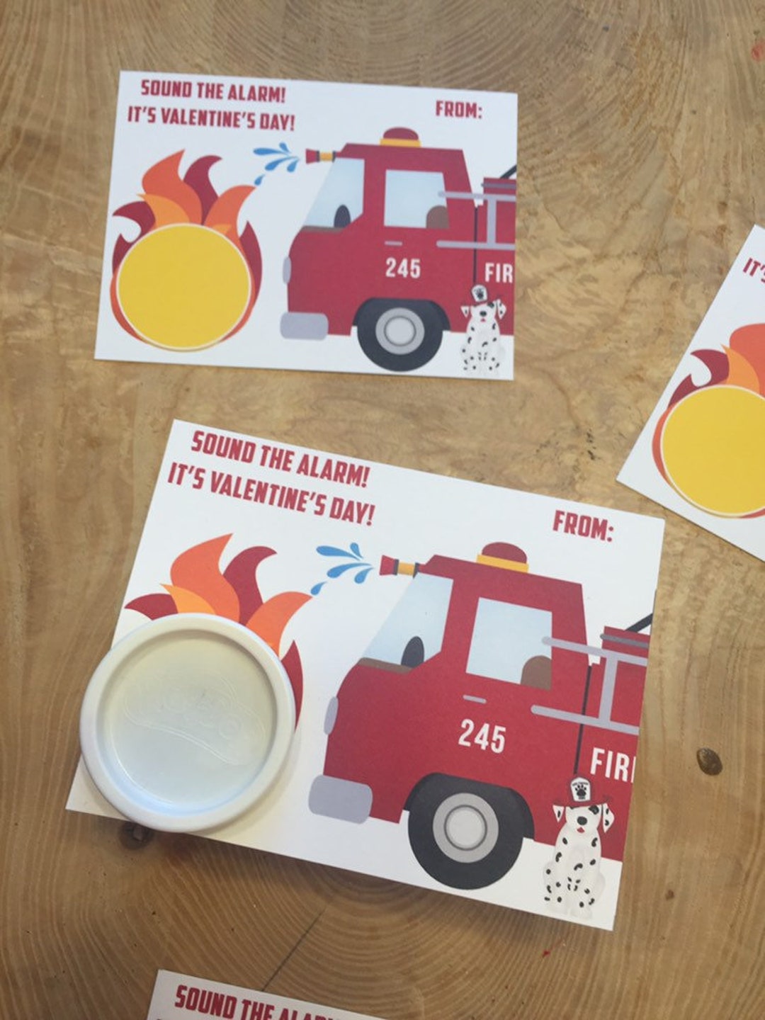 Valentine's Day Firefighter Play Doh Gift Card Printable, Dalmatian ...