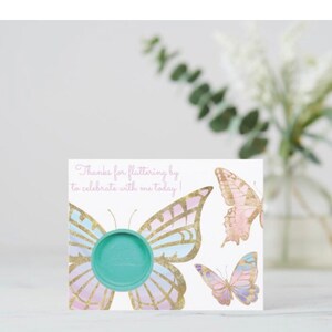 Butterfly Play Doh Gift Card Printable, Birthday Party Favor, Thank You ...
