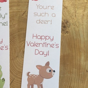 Cute Animals Valentine's Day Bookmarks, Printable, Digital File ...