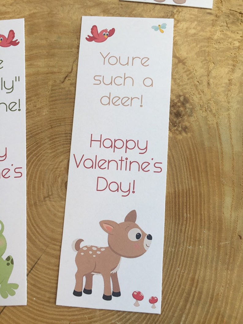Cute Animals Valentine's Day Bookmarks Printable Digital | Etsy