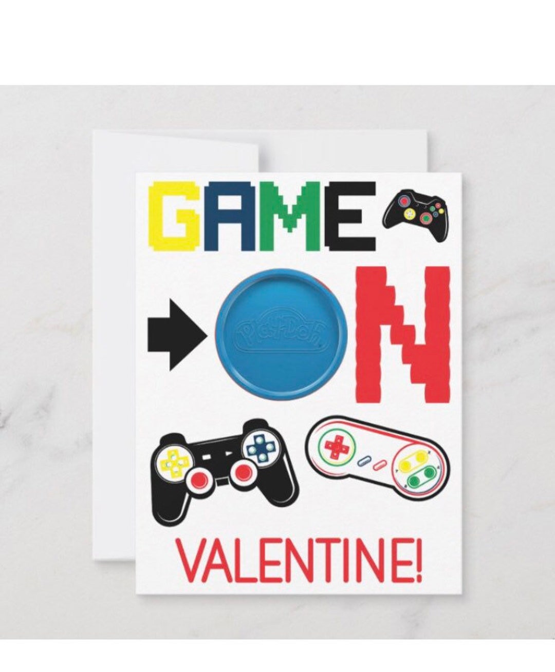 Game On, Valentine! Video Gaming Themed Valentine Party Play Doh Favor ...