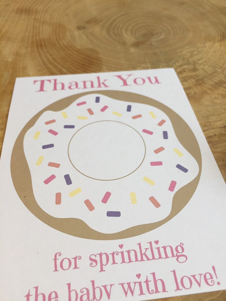 Thank You for Sprinkling the Baby With Love Donut Printable | Etsy