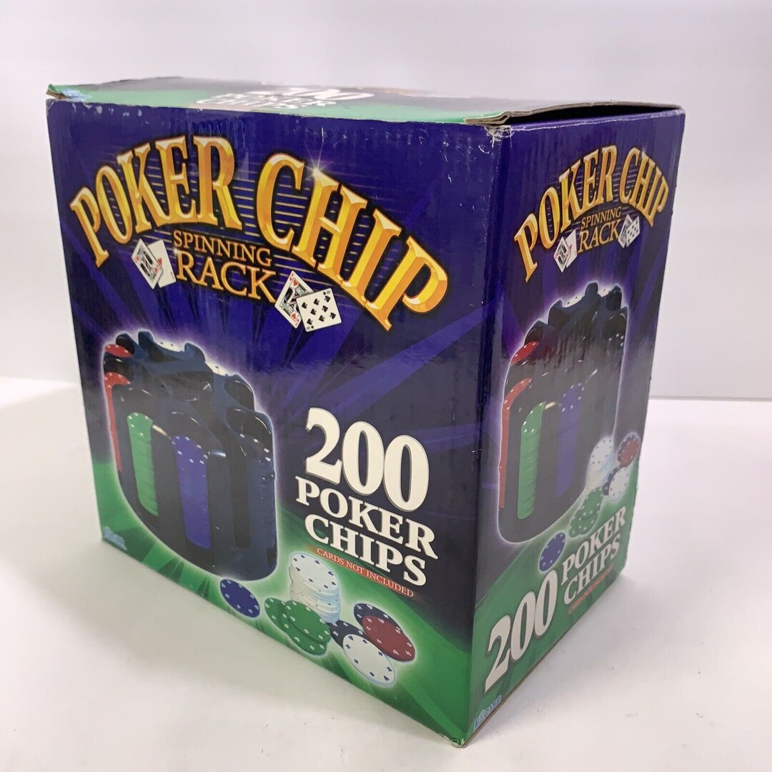 Vintage EXCITE POKER Chip Rack 200 Chips With Revolving Rack SEALED ...