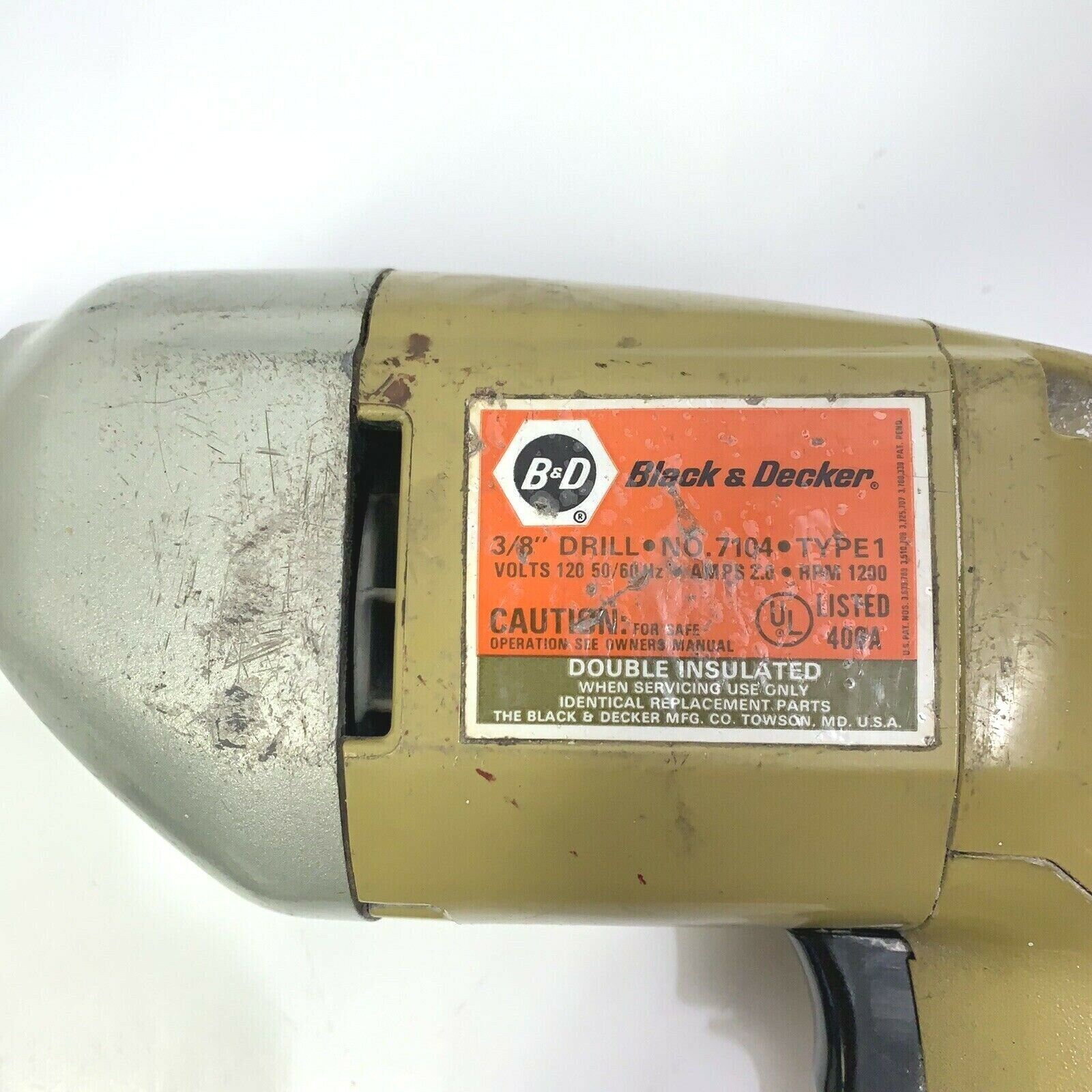 VINTAGE Black & Decker 3/8" Electric Drill- Model # 7104- Working ...