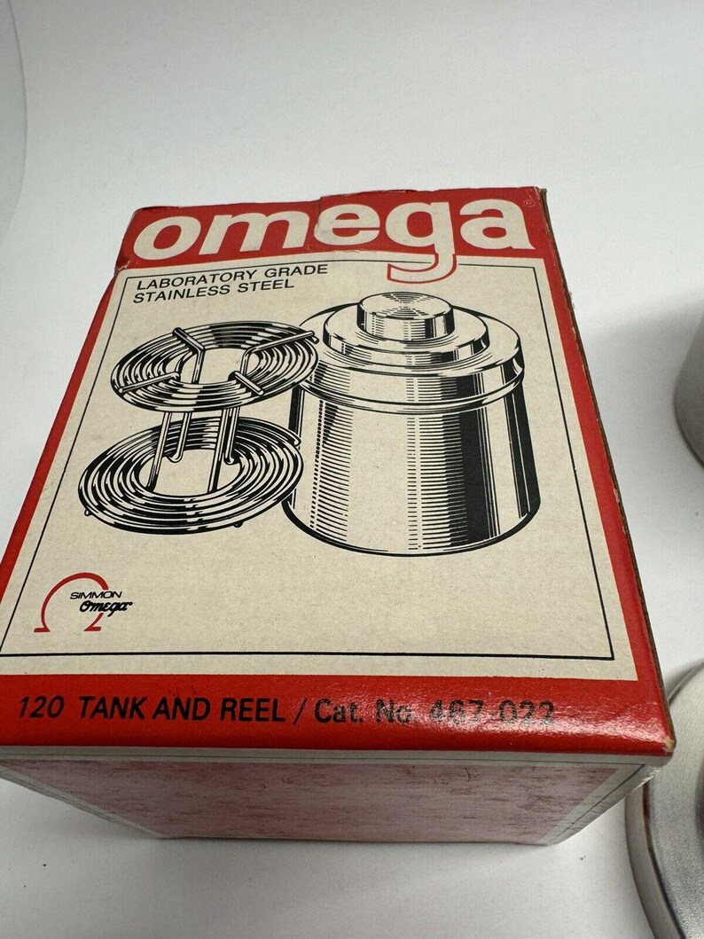 VINTAGE NOS Simmon Omega Stainless Steel 120 Film Developing Tank and ...