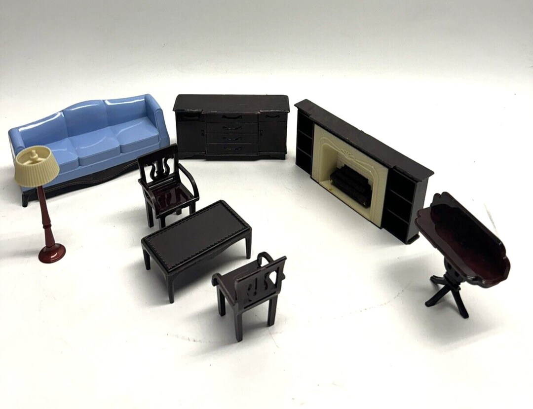 Vintage A Plasco Toy Lot Dollhouse Furniture Dining Living Miniatures ...
