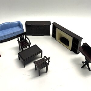 Vintage A Plasco Toy Lot Dollhouse Furniture Dining Living Miniatures ...