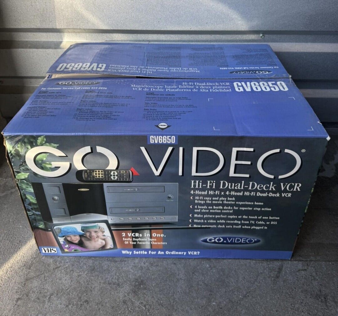 Vintage Sealed New Go Video Dual VCR / VHS Player Recorder Model GV6650 ...