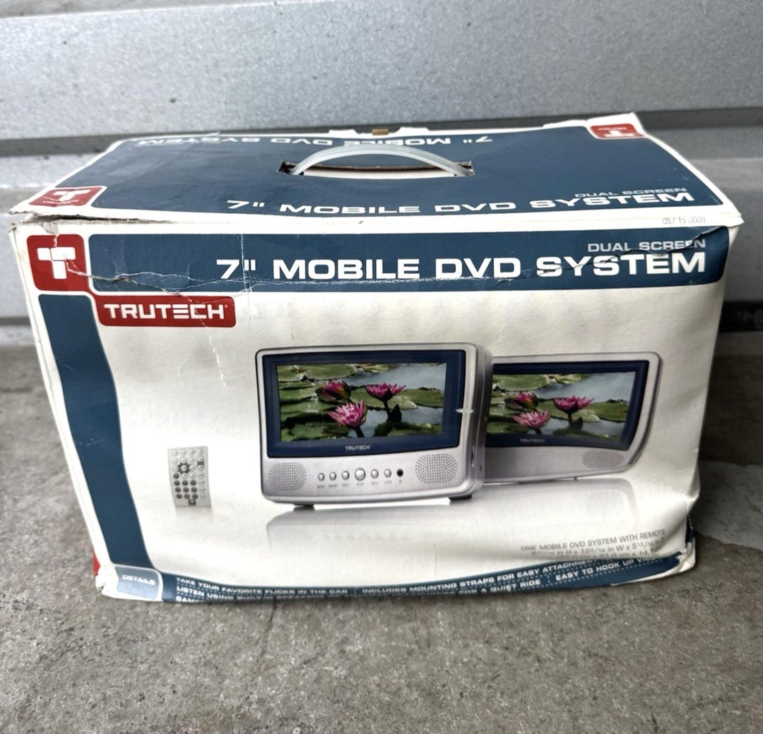 Vintage NOS Trutech 7 Inch Dual LCD Screens Portable DVD Player - Etsy
