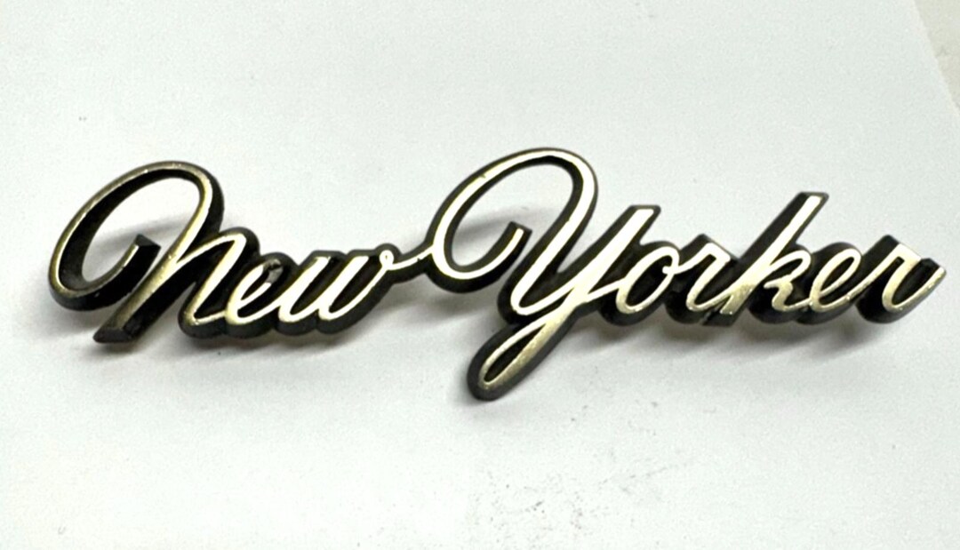 Vintage 1966 CHRYSLER New Yorker Front Fender SCRIPT Nameplate EMBLEM ...