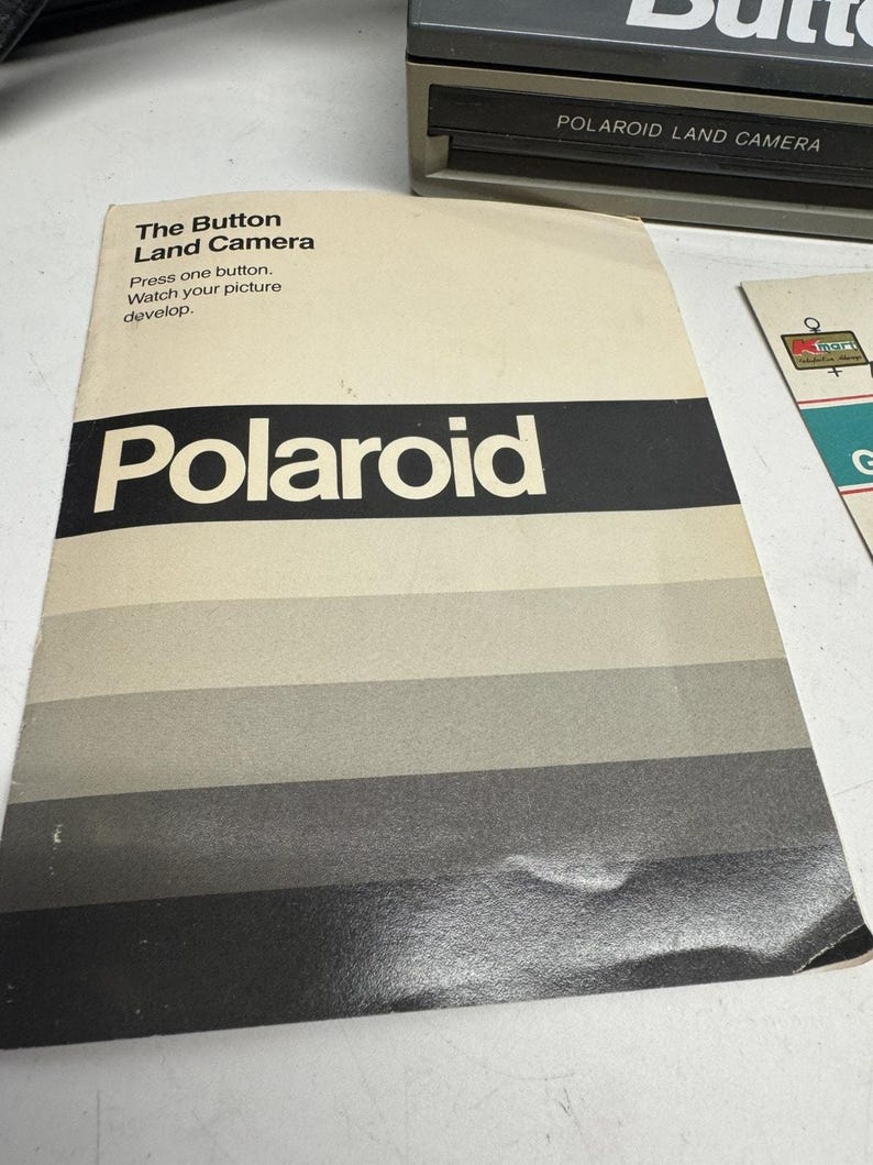 Vintage 80s Polaroid the Button Instant Land Camera W/ Manual & Case - Etsy