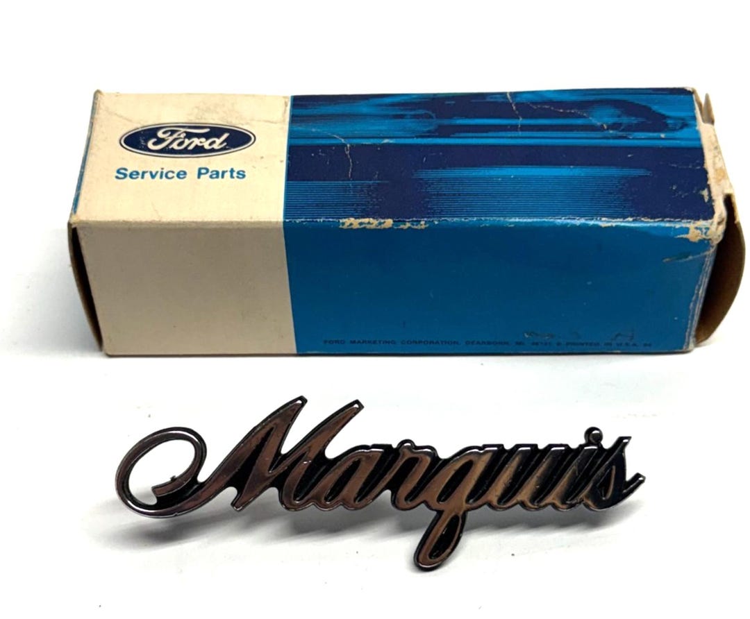 Vintage New FORD MERCURY MARQUIS Car Metal Emblem Badge Script Letters ...