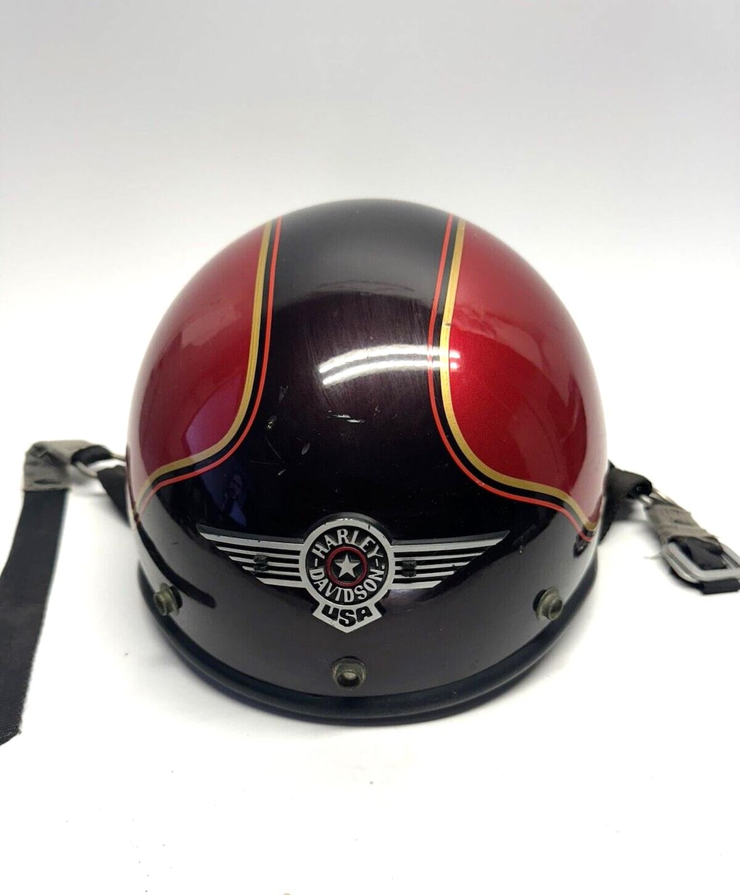 VINTAGE Rare RED/BROWN Harley Davidson Bell Motorcycle Helmet - Etsy