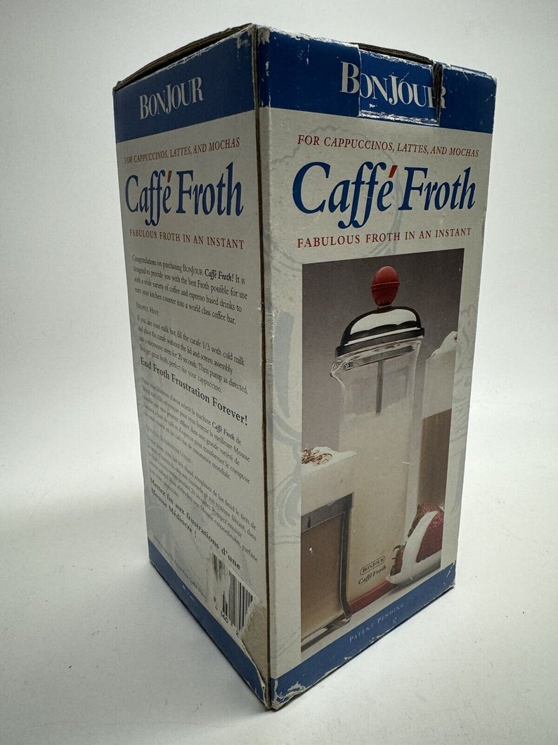 VINTAGE NOS Bonjour Caffe Froth Fabulous Froth in an Instant 16 Ounces ...