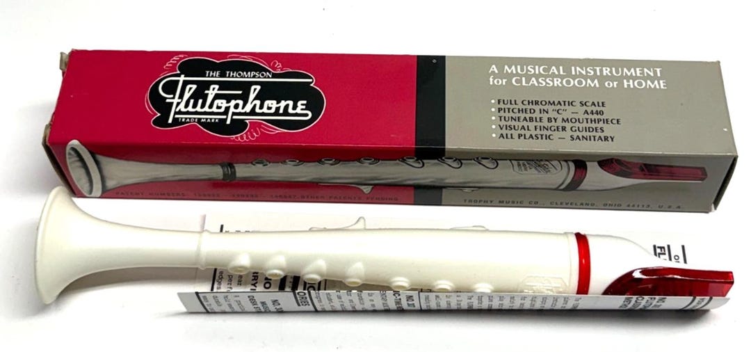 VINTAGE NOS Thompson Flutophone -cleveland OHIO White W/ Original Box ...