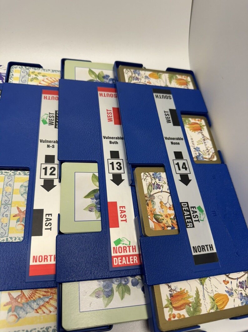 VINTAGE Baron Barclay Plastic Bridge Boards Dealer Card Holders Blue 32 ...