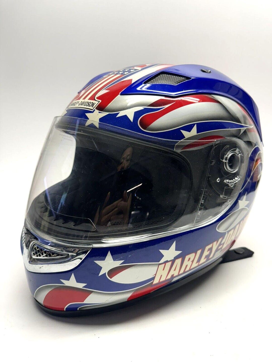 Vintage HARLEY DAVIDSON Stars and Stripes Helmet XL W/clear Visor - Etsy