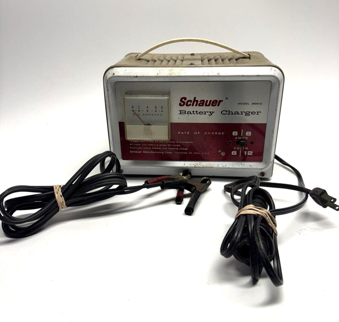 VINTAGE Schauer Charge Master Solid State Battery Charger B6612 6amp 6 ...