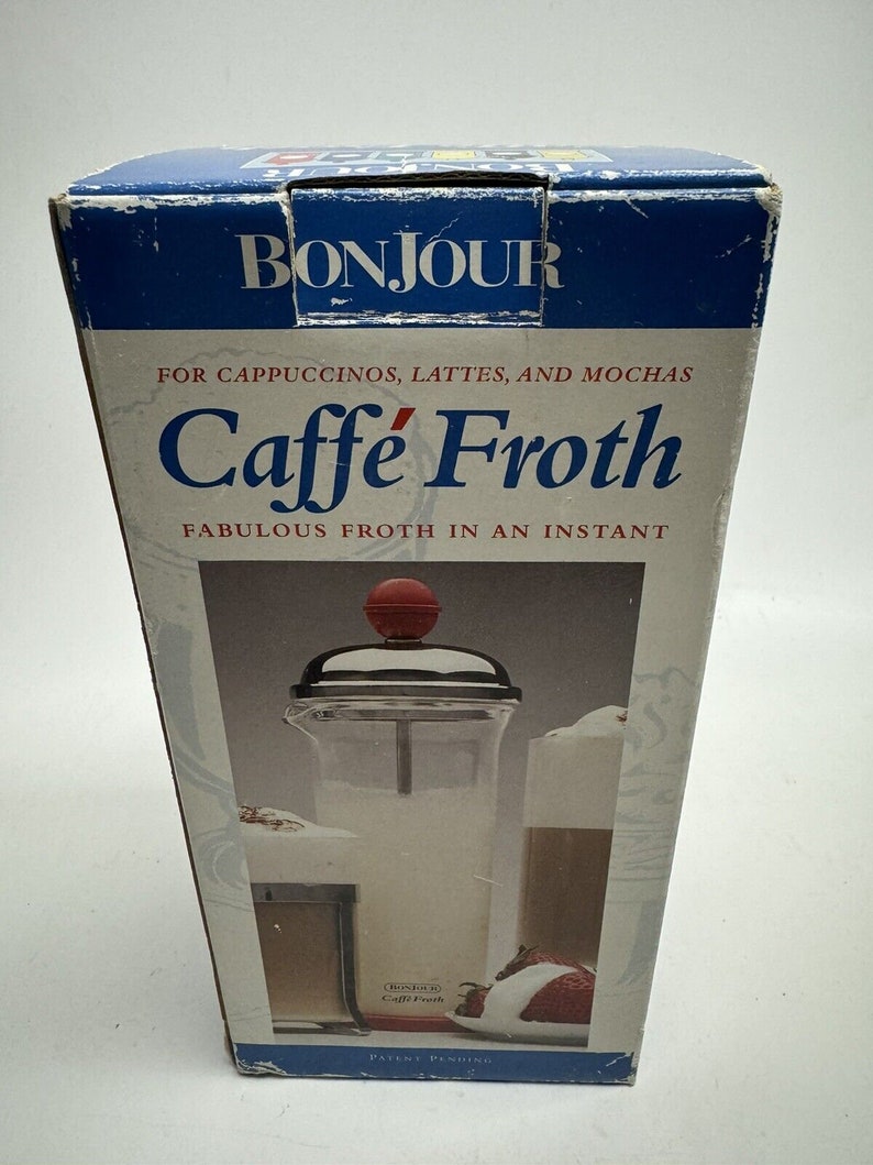 VINTAGE NOS Bonjour Caffe Froth Fabulous Froth in an Instant 16 Ounces ...