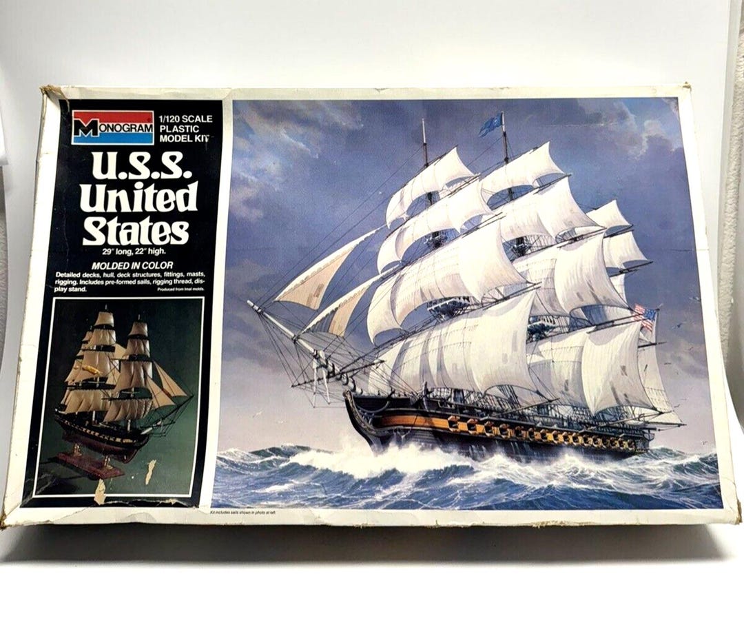 VINTAGE NOS Monogram USS United States 1/120 Scale Model Kit - Etsy