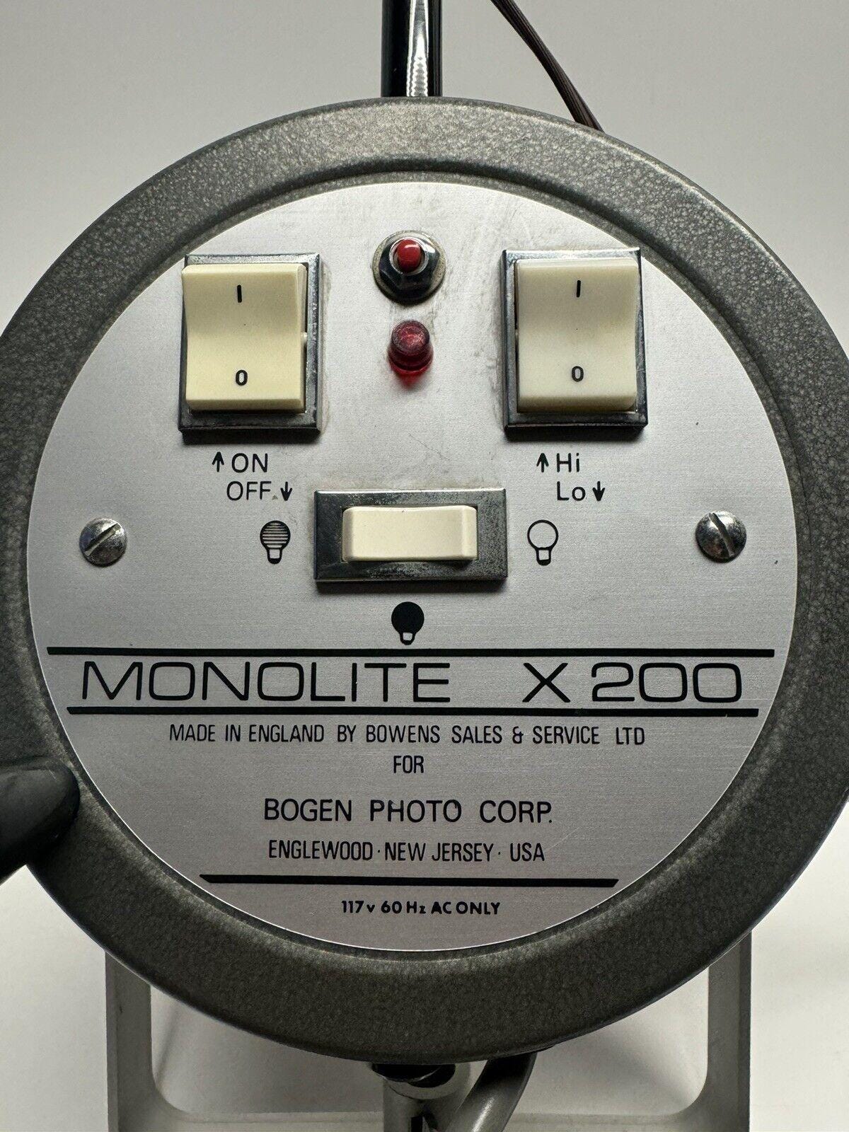 VINTAGE Bowens Bogen Monolite X200 Studio Strobe Flash Head Made IN USA ...