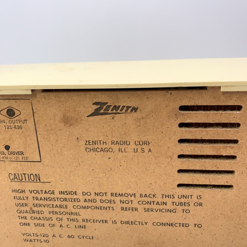 Rare Vintage Zenith Solid State AM AM Only Radio Model Z212W Made in ...