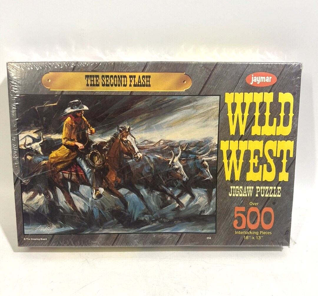 Vintage SEALED Jaymar Puzzle Wild West the SECOND Flash 500 Jigsaw ...