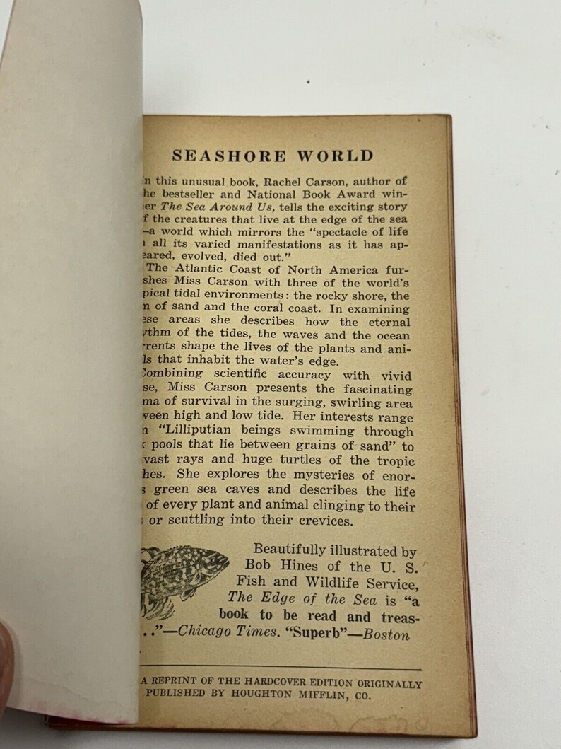 VINTAGE THE EDGE of the Sea by Rachel Carson - Mentor Book 1st Printing ...