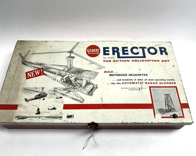 Vintage 50'S AC Gilbert Erector Set 10181 the Action Helicopter Set - Etsy