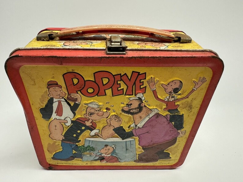 Vintage 1980 POPEYE Metal LUNCH BOX Made in U.S.A - Etsy