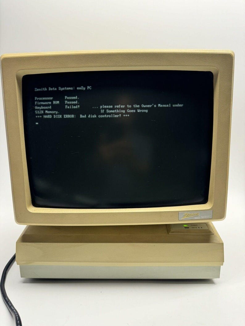Vintage Zenith Data Systems 14ZDC3 Eazy PC Computer Powers Up - Etsy