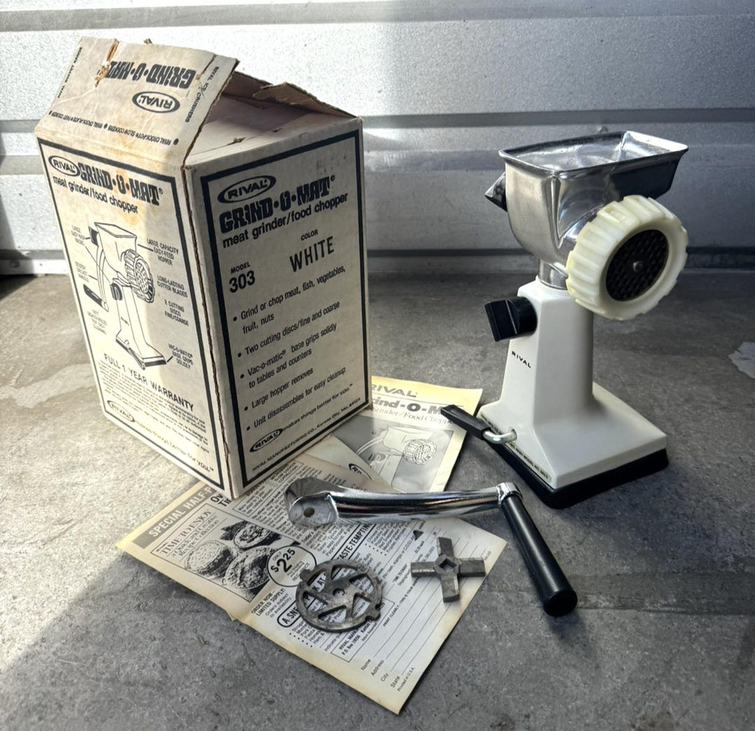 VINTAGE NOS Rival Grind-o-mat 303 Meat Grinder Food Chopper Grind-o ...