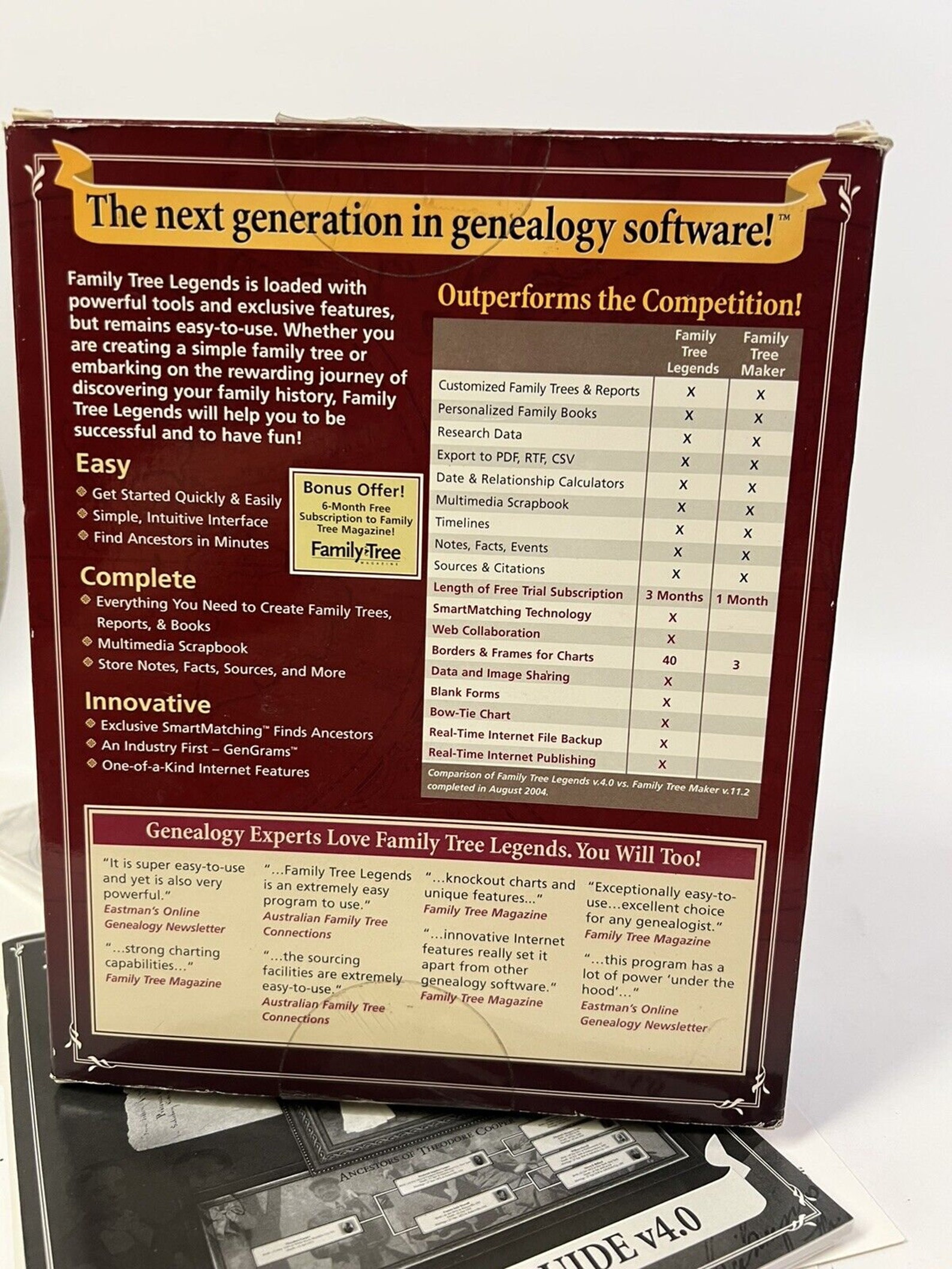 VINTAGE SEALED CONDITION Family Tree Legends Deluxe 4.0 (old Version ...