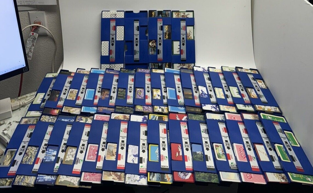 VINTAGE Baron Barclay Plastic Bridge Boards Dealer Card Holders Blue 32 ...