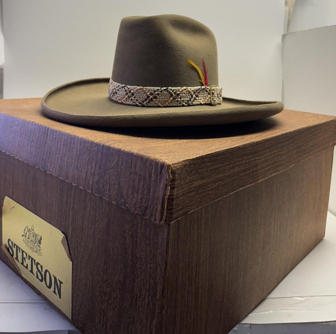 VINTAGE Stetson Cowboy Hat Brown W/original Box Size 71/8 - Etsy