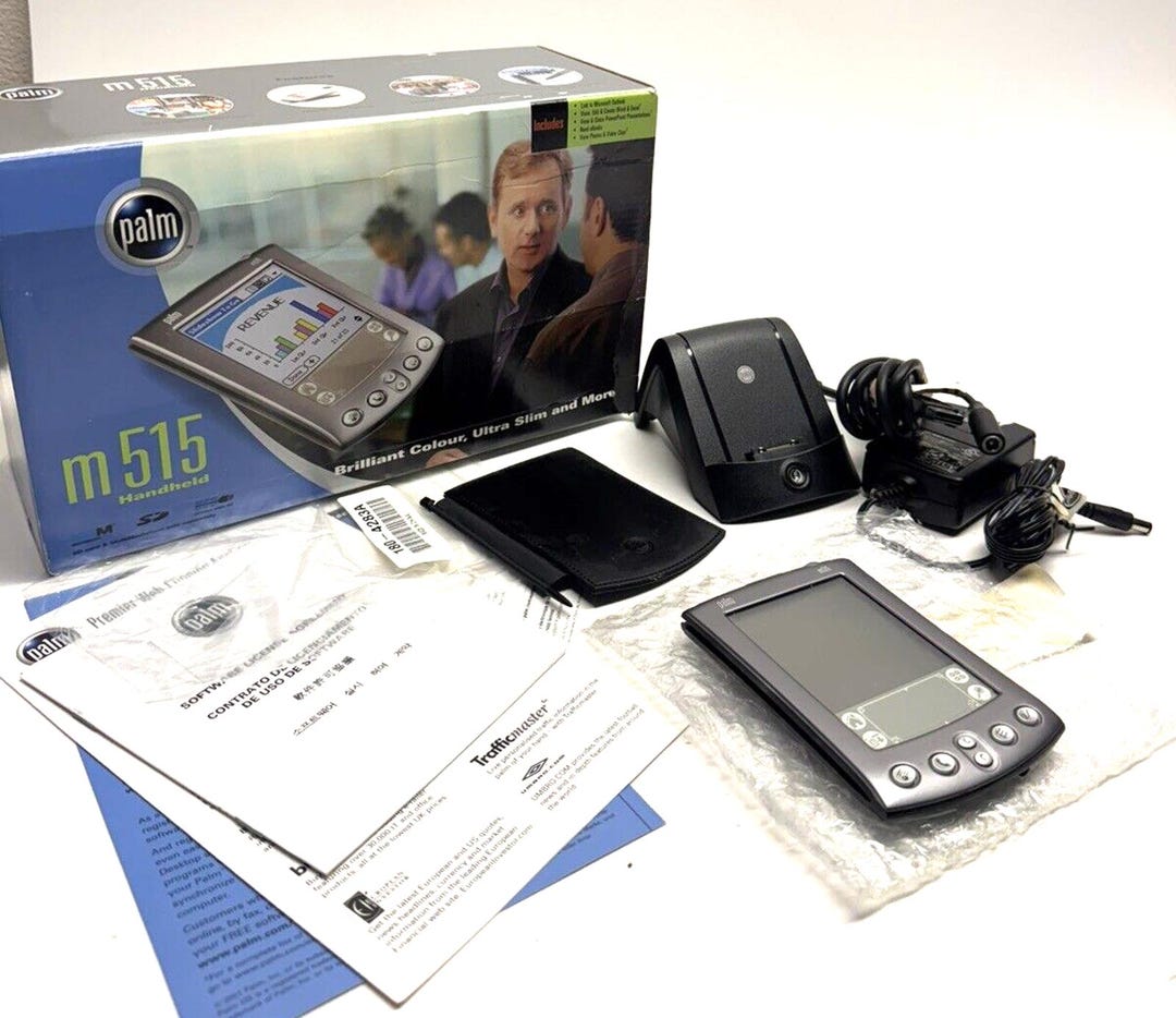 VINTAGE NOS Palm Pilot M515 PDA With Charging Station Power Cords Stylus - Etsy