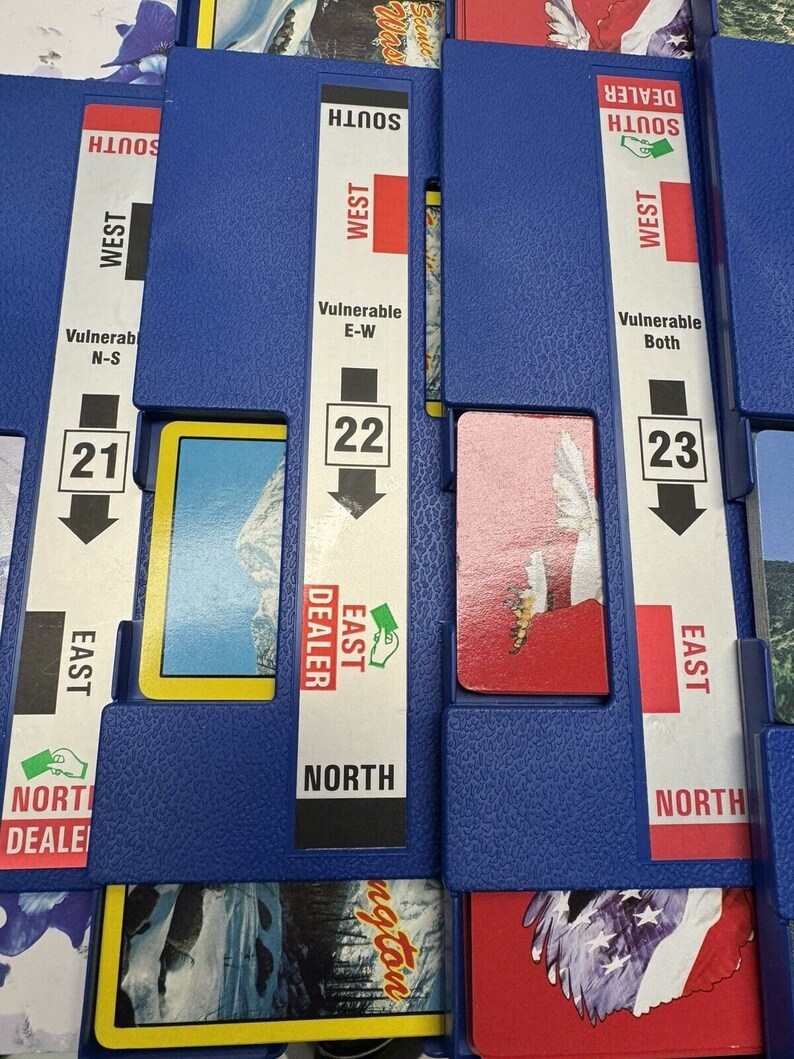 VINTAGE Baron Barclay Plastic Bridge Boards Dealer Card Holders Blue 32 ...