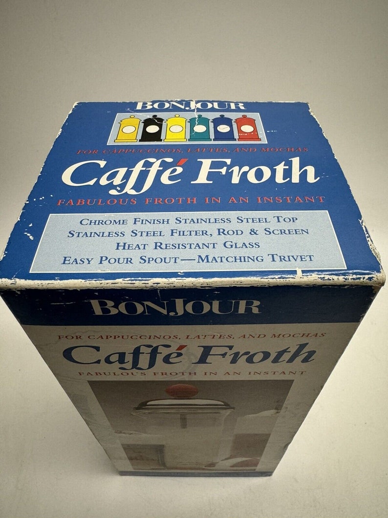 VINTAGE NOS Bonjour Caffe Froth Fabulous Froth in an Instant 16 Ounces ...