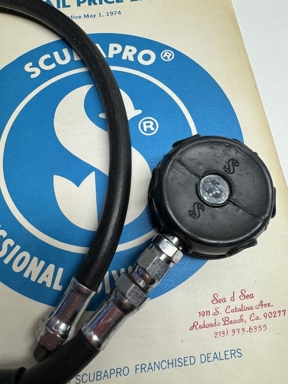 VINTAGE SCUBAPRO Pressure Gauge, Scuba Hose and a Seaquest Dual Valve ...