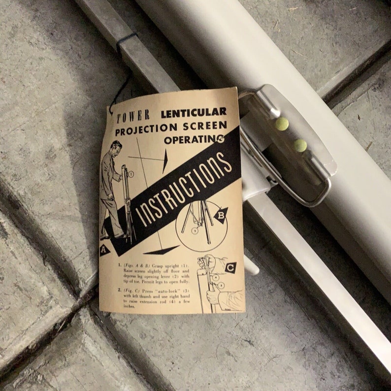 Vintage SEARS Tower Projector Projection Screen Folding Tripod 53 ...